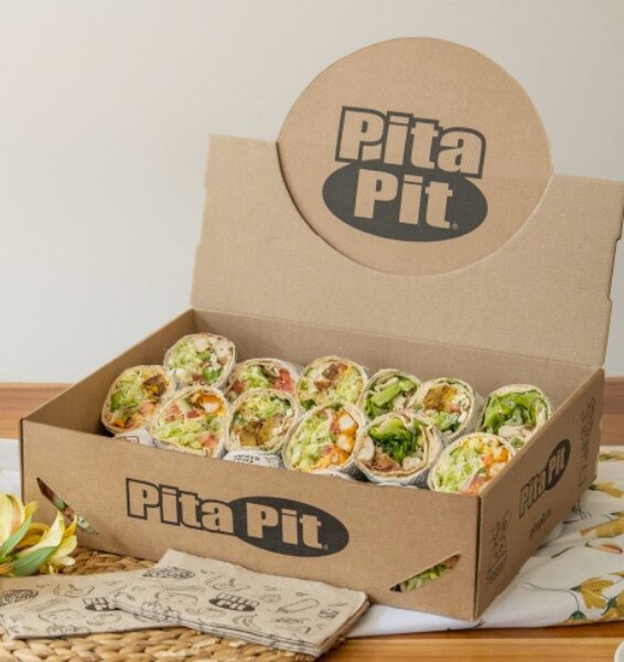 Box, Catering Half Size 15.25 x 12.5 x 4" "Pita Pit" | Discus Supply Co